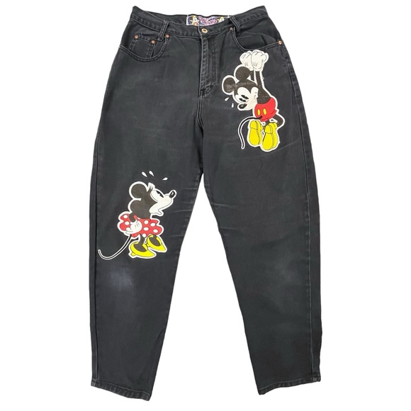 Disney | Jeans | Vintage Minnie Mickey Disney Joujou Black High Waisted ...